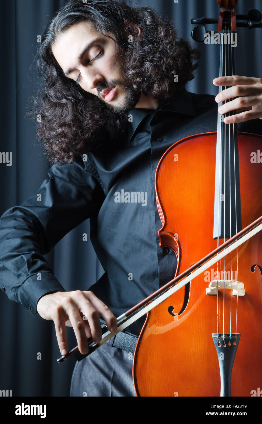 Man playing the cello Stock Photo - Alamy