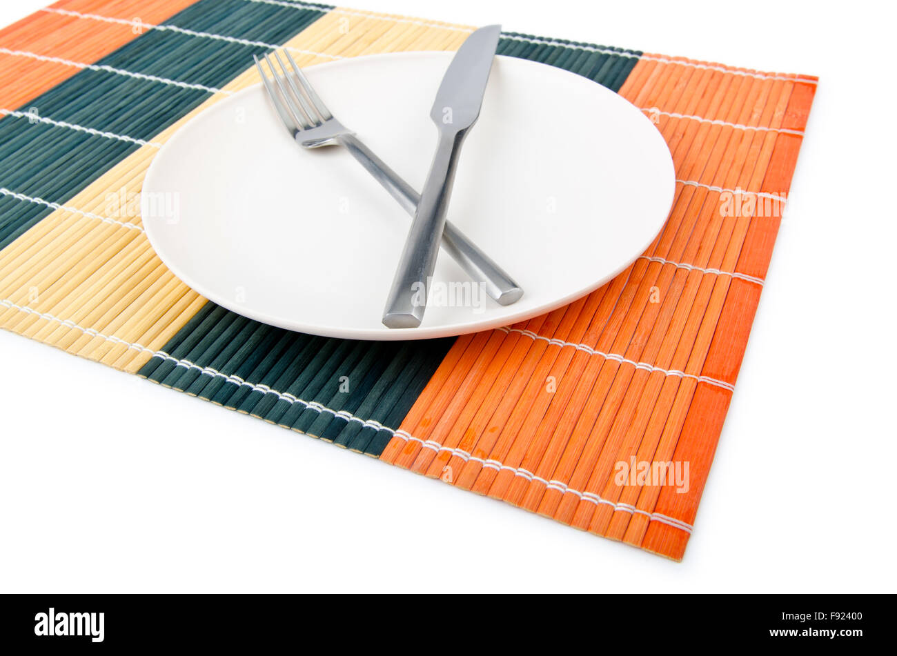 Food utensils served in plate Stock Photo - Alamy