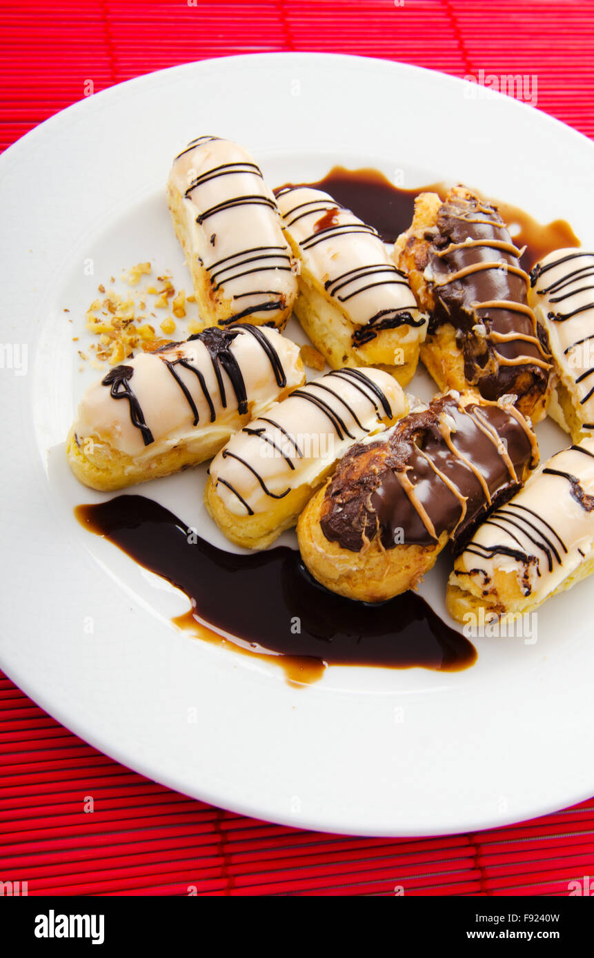 Cake dessert in the plate Stock Photo - Alamy