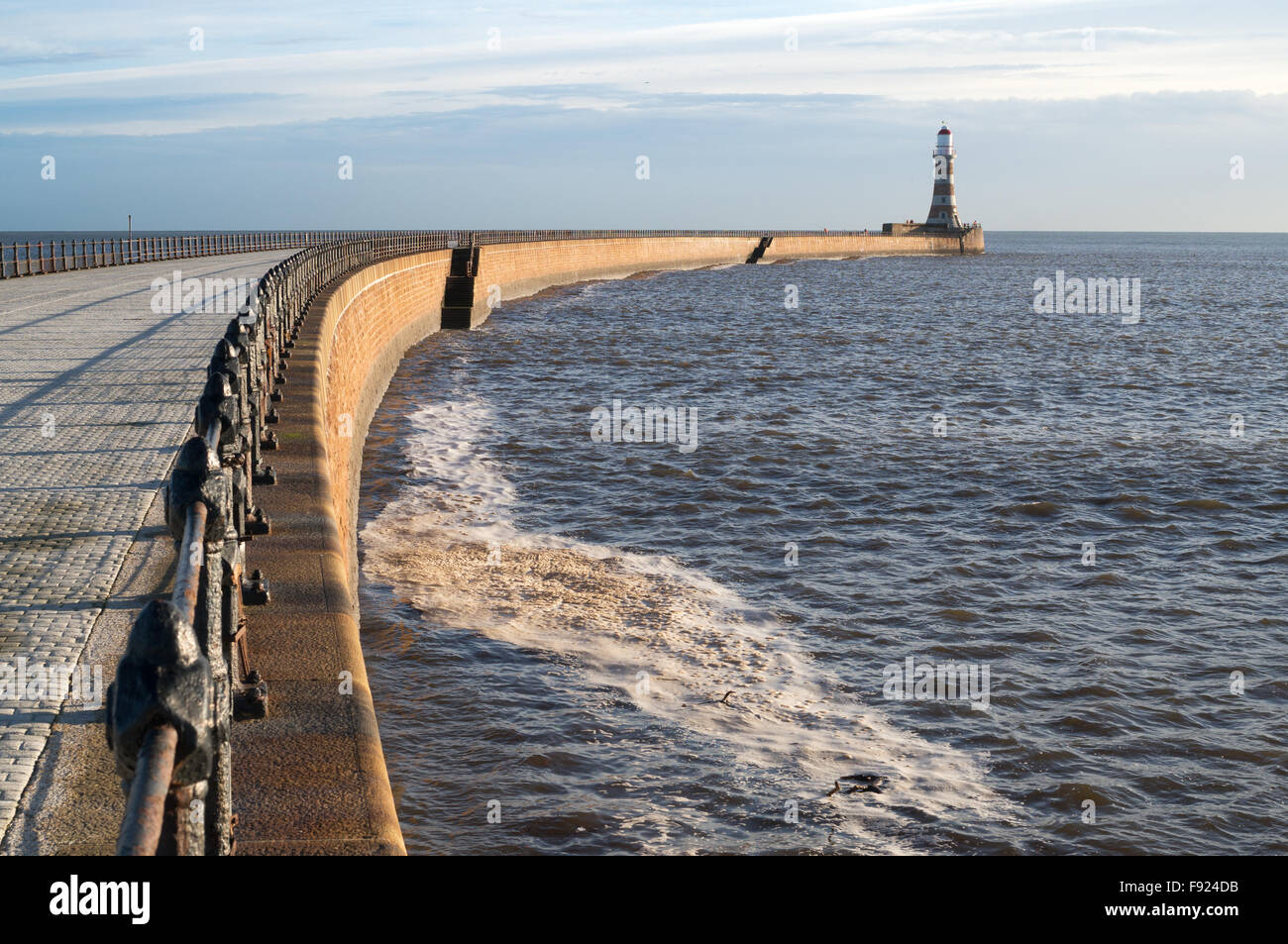 Roker north pier and lighthouse, Sunderland, England, UK Stock Photo ...