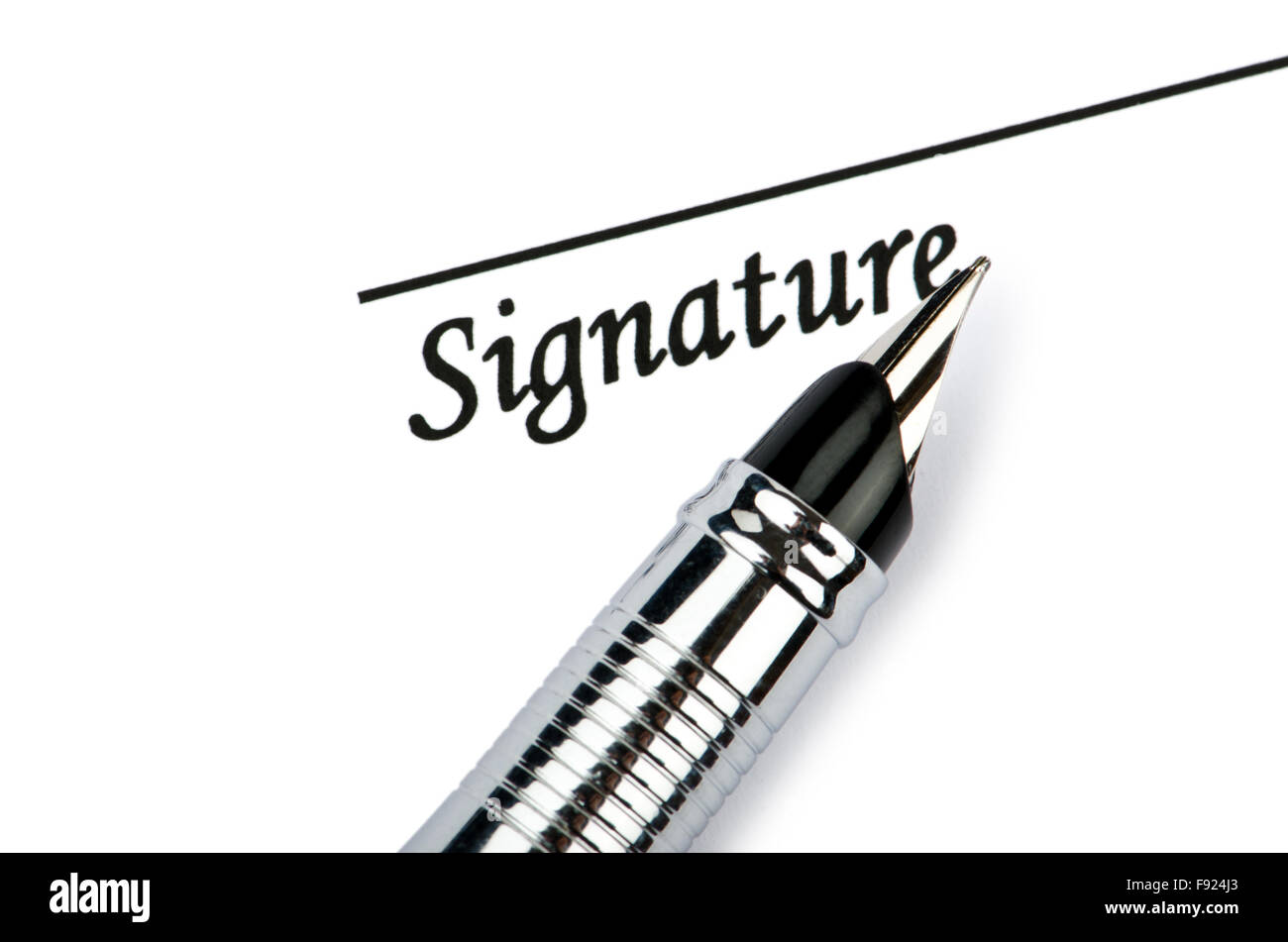 Pen and signature isolated on white Stock Photo - Alamy