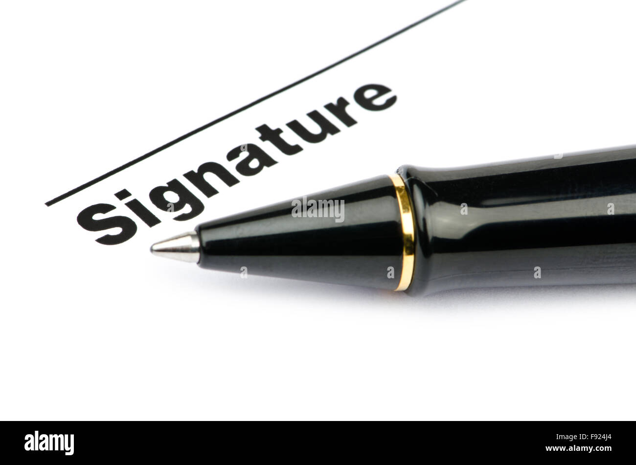 Pen and signature isolated on white Stock Photo - Alamy
