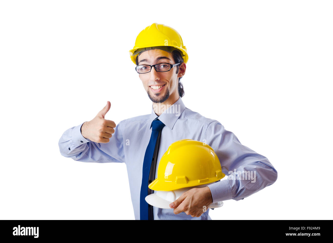 Construction safety concept with builder Stock Photo - Alamy