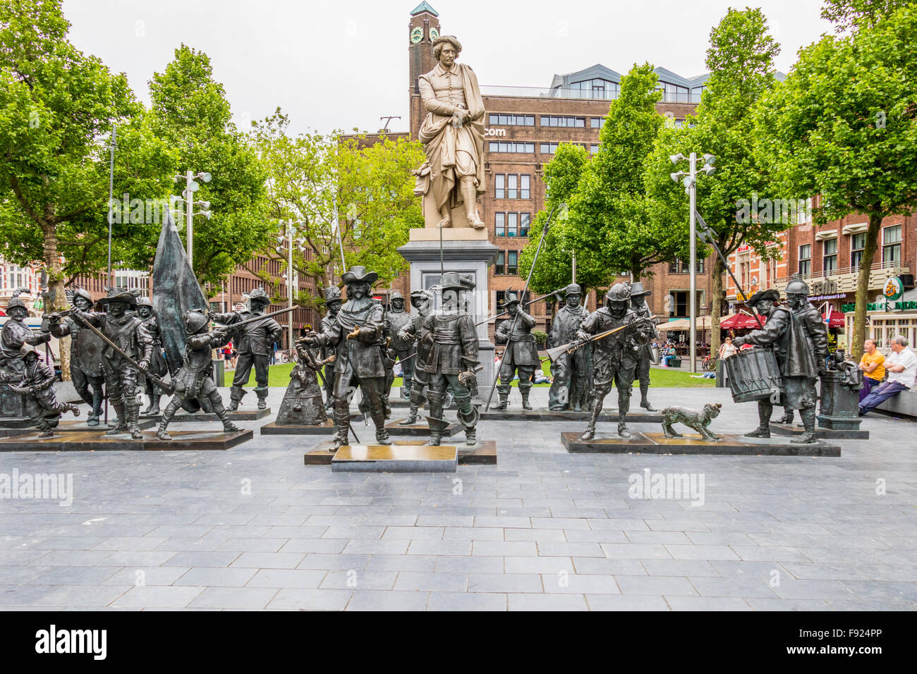 Rembrandt Square Rembrandtplein figures in the square are celebrating ...