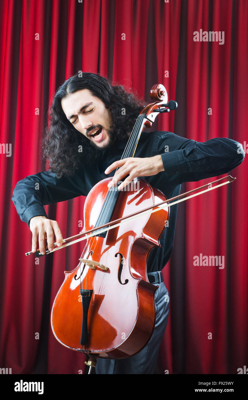 Man playing the cello Stock Photo - Alamy