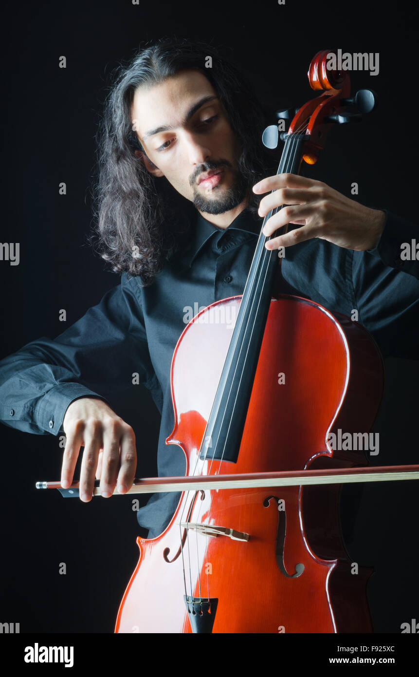 Man playing the cello Stock Photo - Alamy