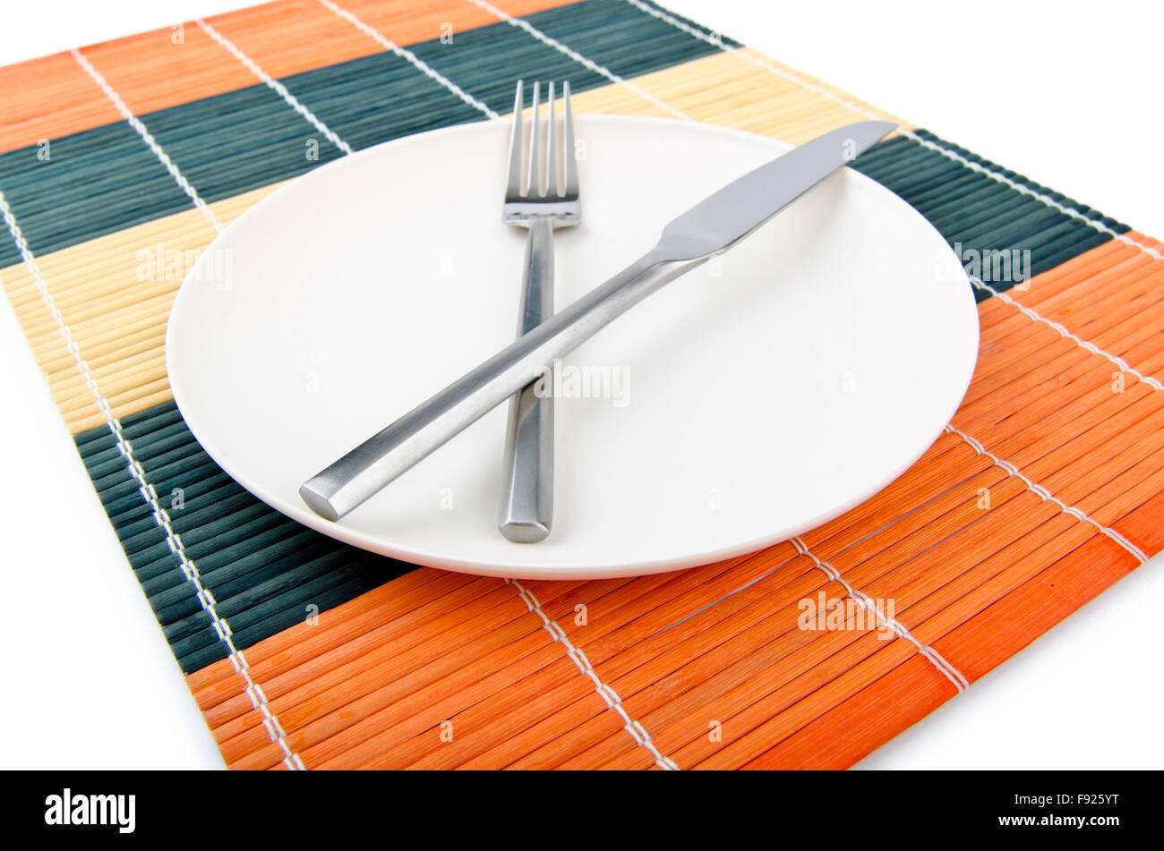 Food utensils served in plate Stock Photo - Alamy