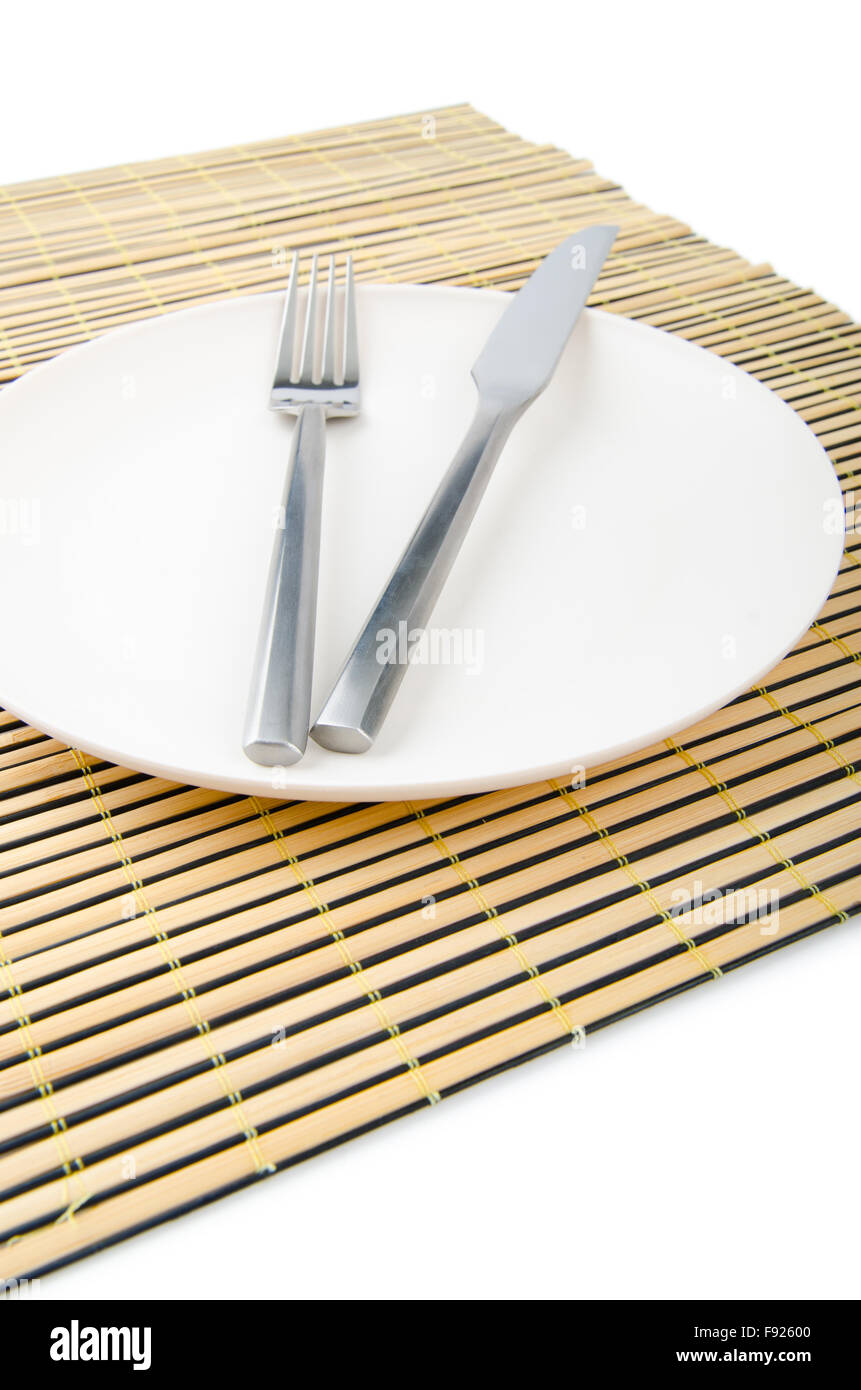 Food utensils served in plate Stock Photo - Alamy