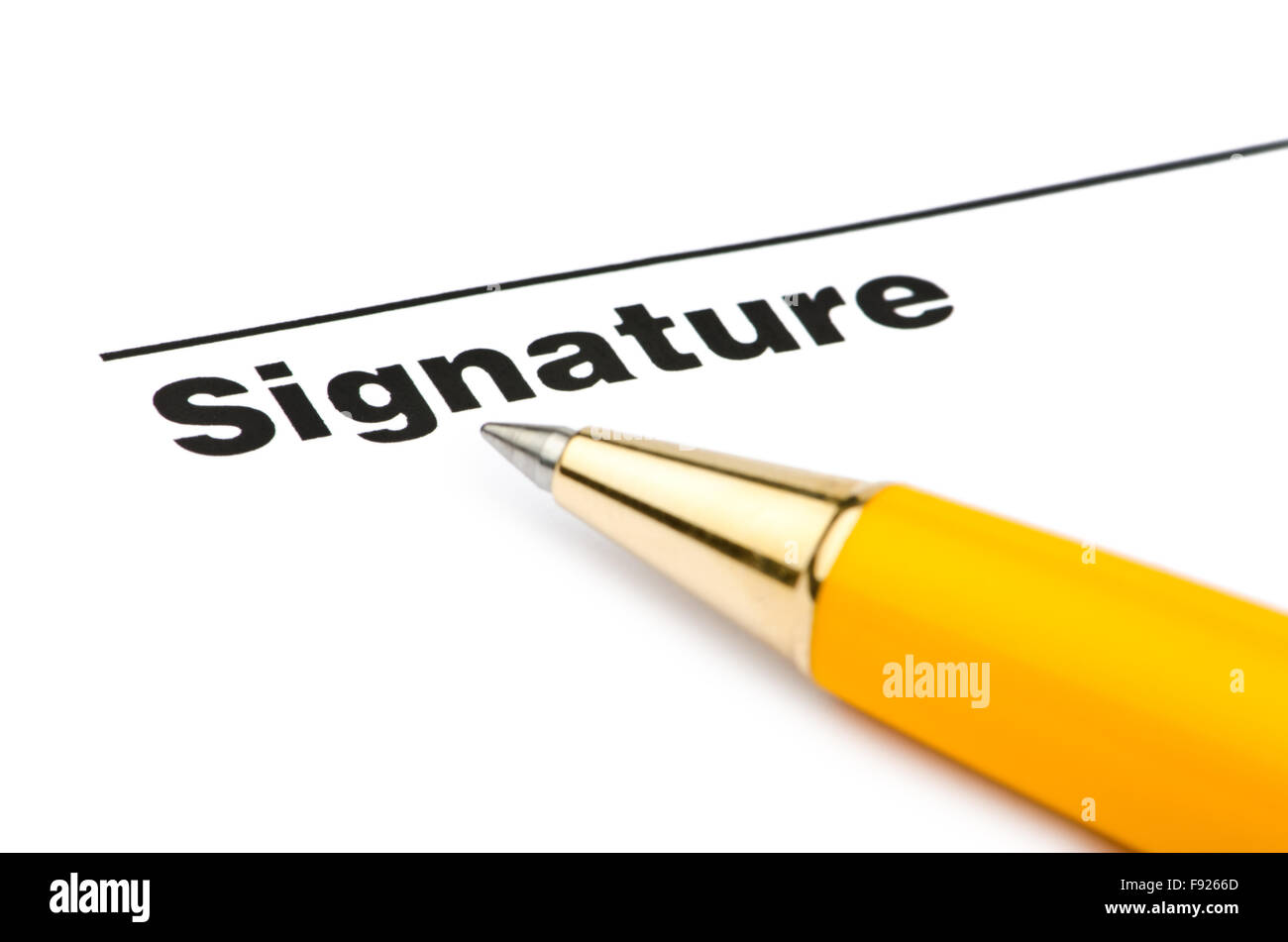 Pen and signature isolated on white Stock Photo - Alamy
