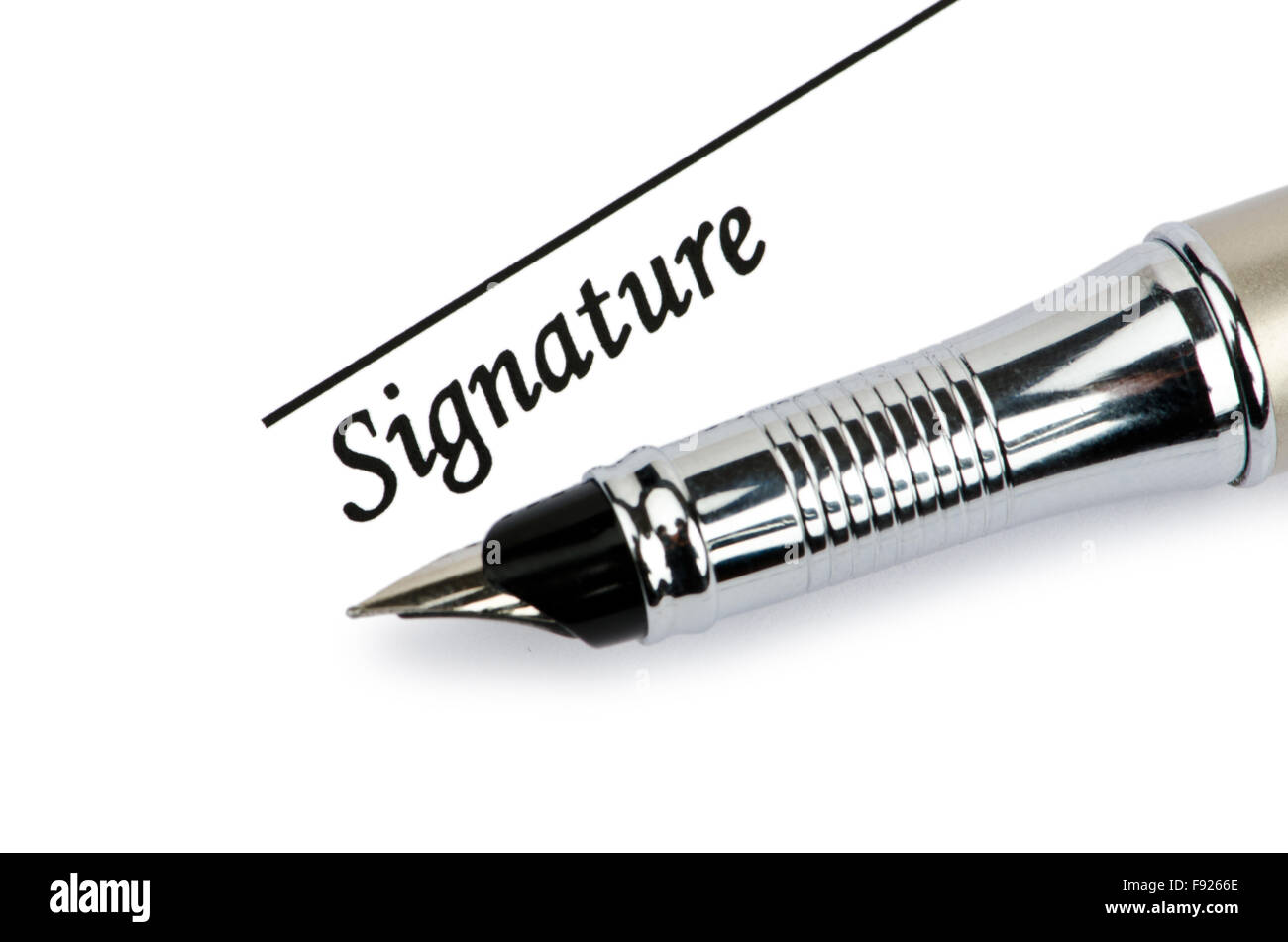 Pen and signature isolated on white Stock Photo - Alamy