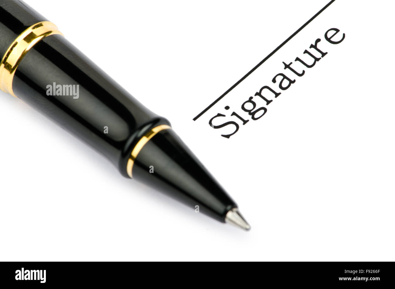Pen and signature isolated on white Stock Photo - Alamy