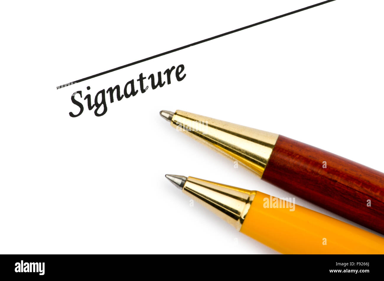 Pen and signature isolated on white Stock Photo - Alamy