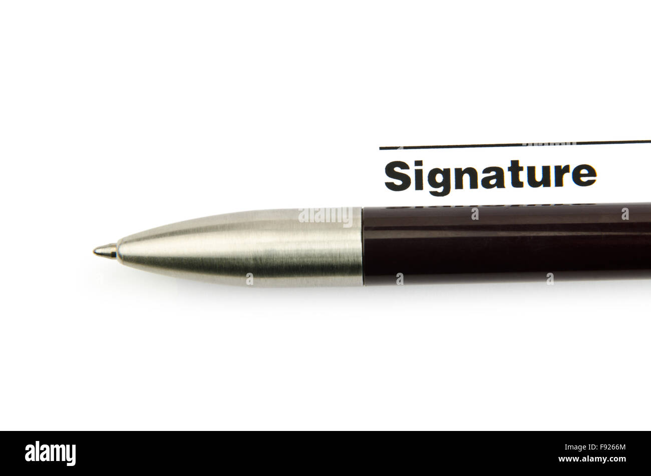 Pen and signature isolated on white Stock Photo - Alamy