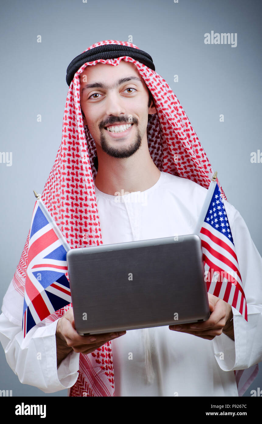 Diversity concept with young arab Stock Photo - Alamy