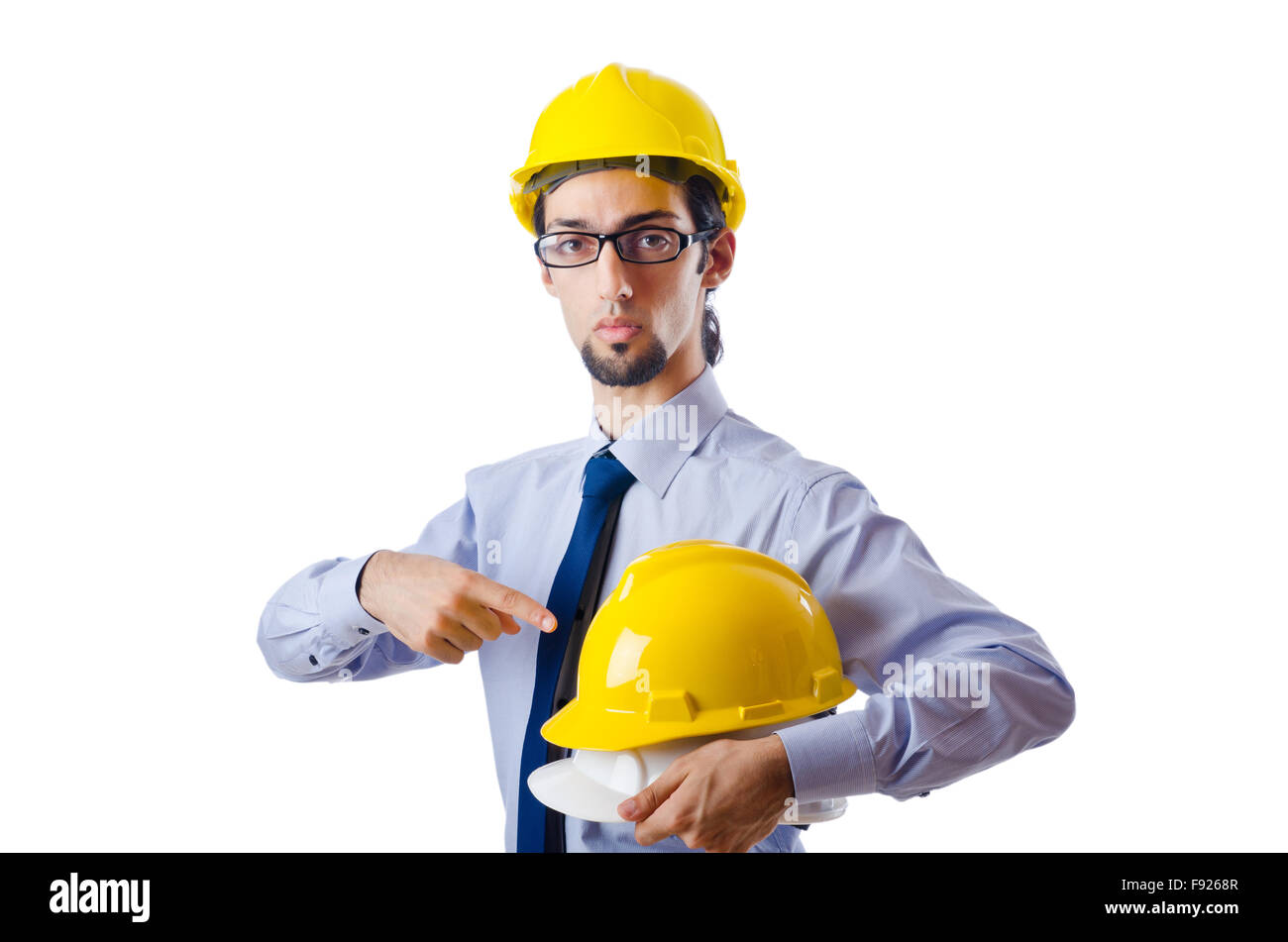 Construction safety concept with builder Stock Photo - Alamy