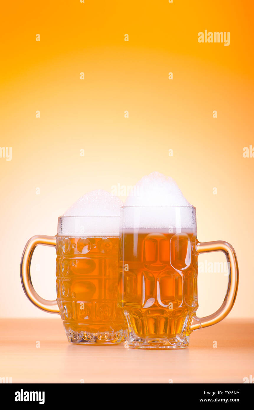 Beer glass on the table Stock Photo - Alamy