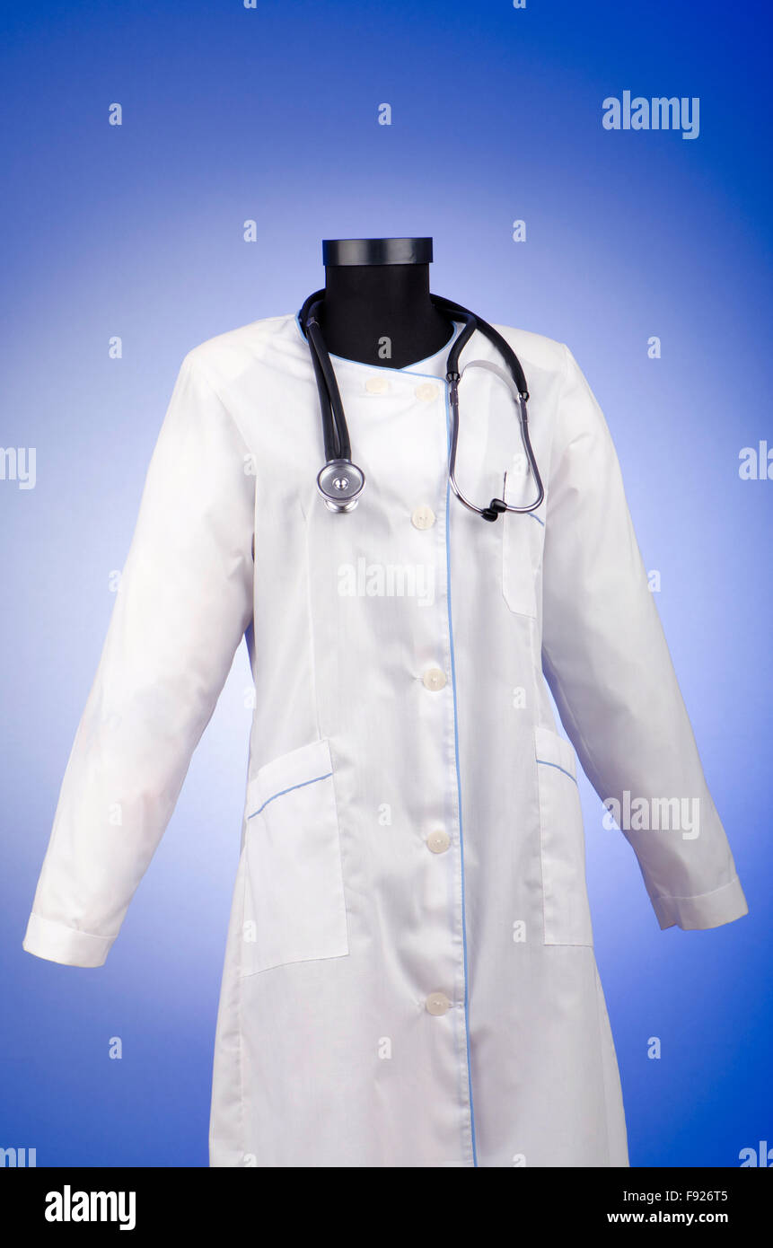 Doctor coat with the stethoscope Stock Photo - Alamy