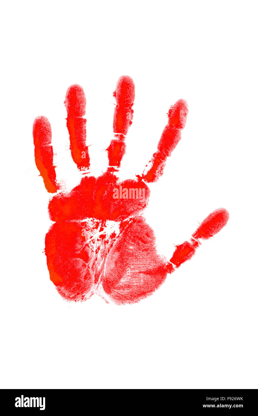 Hand print on the white Stock Photo - Alamy