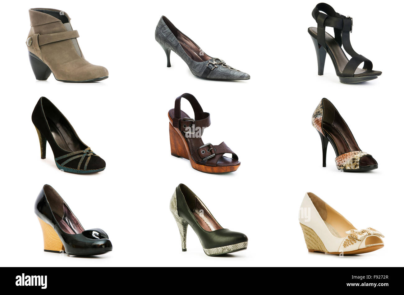 Collection of various shoes isolated on white Stock Photo - Alamy