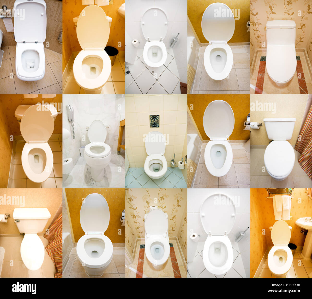 Collection of toilets from various places Stock Photo - Alamy