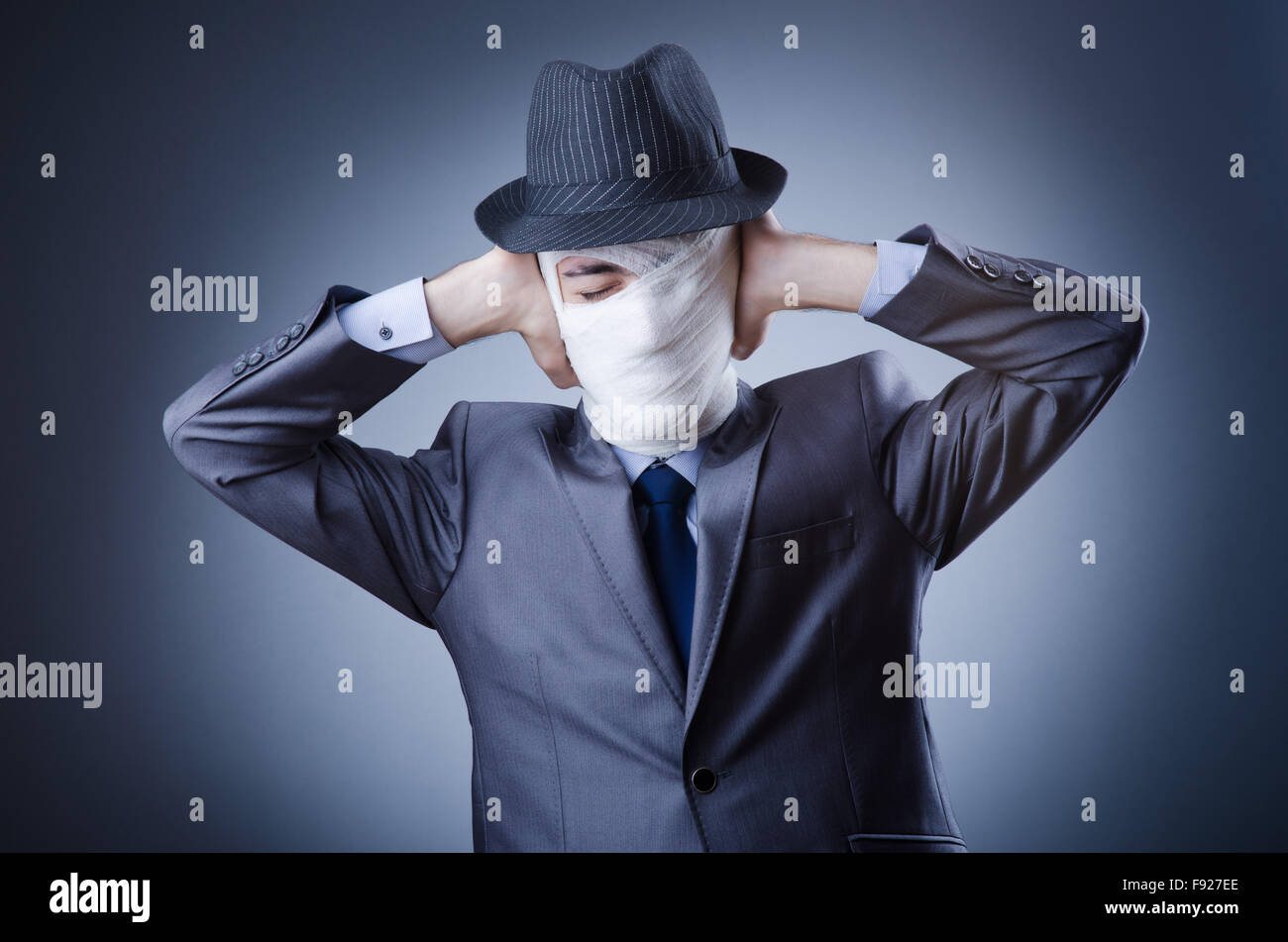 Man covered in medical bandages Stock Photo - Alamy