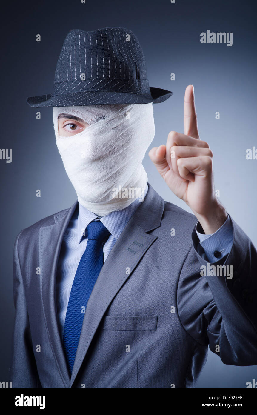 Man covered in medical bandages Stock Photo - Alamy