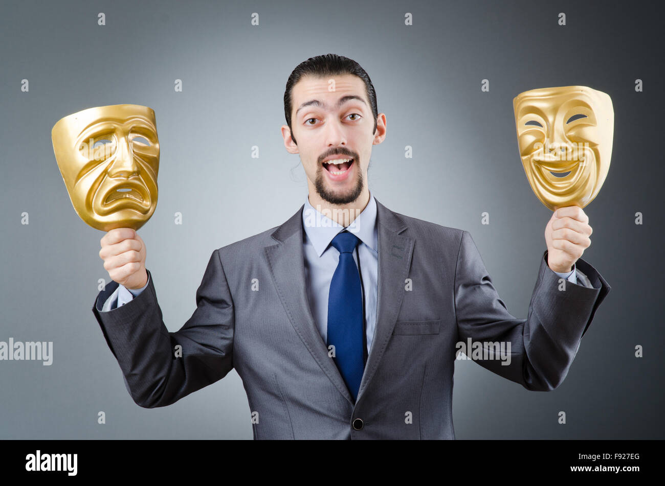 Businessman with mask concealing his identity Stock Photo - Alamy