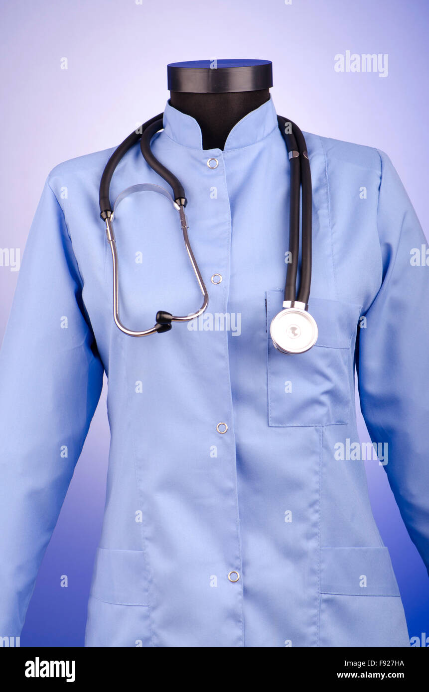Doctor coat with the stethoscope Stock Photo - Alamy