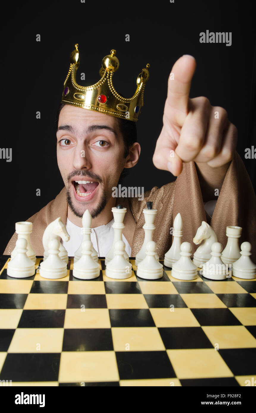 Chess player playing his game Stock Photo - Alamy