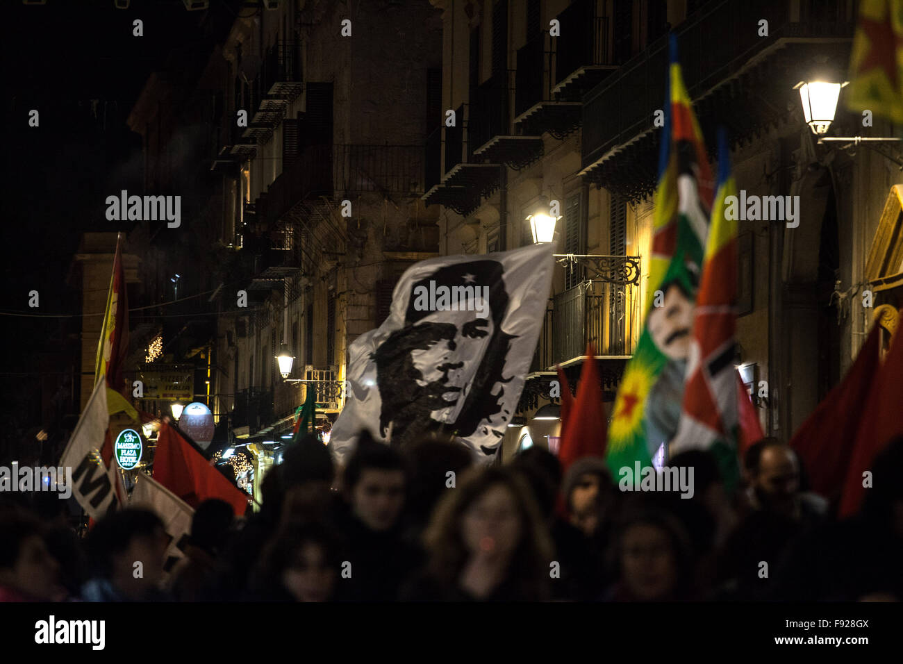 Palermo, Italy. 12th Dec, 2015. Sicilian people march through the ...