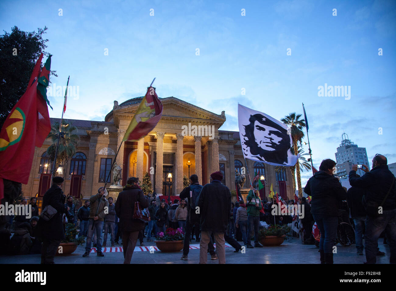 Palermo, Italy. 12th Dec, 2015. Sicilian people march through the ...