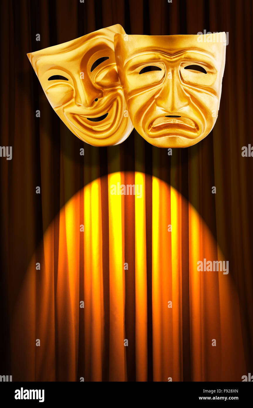 Theatre performance concept with masks Stock Photo - Alamy