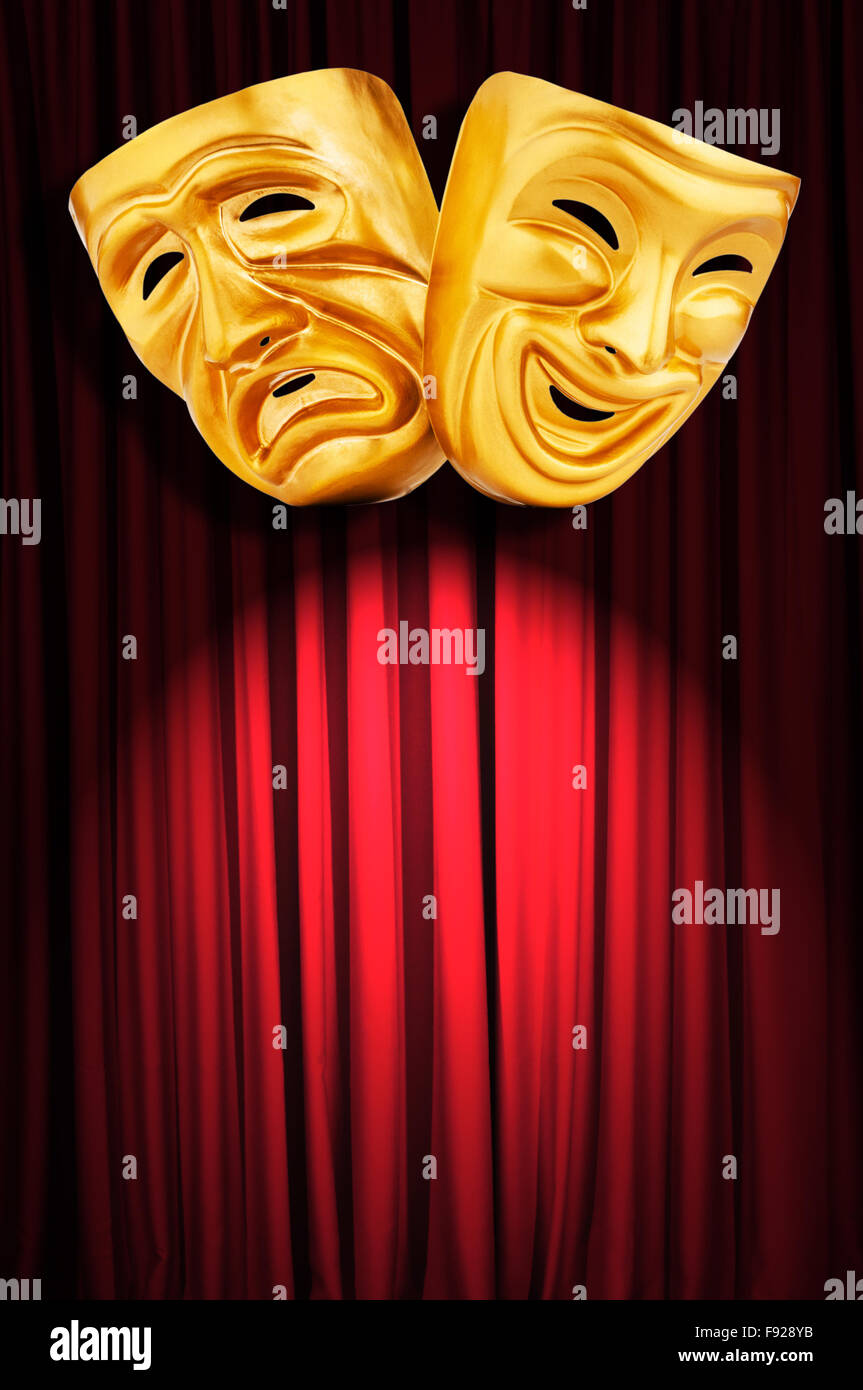 Theatre performance concept with masks Stock Photo - Alamy