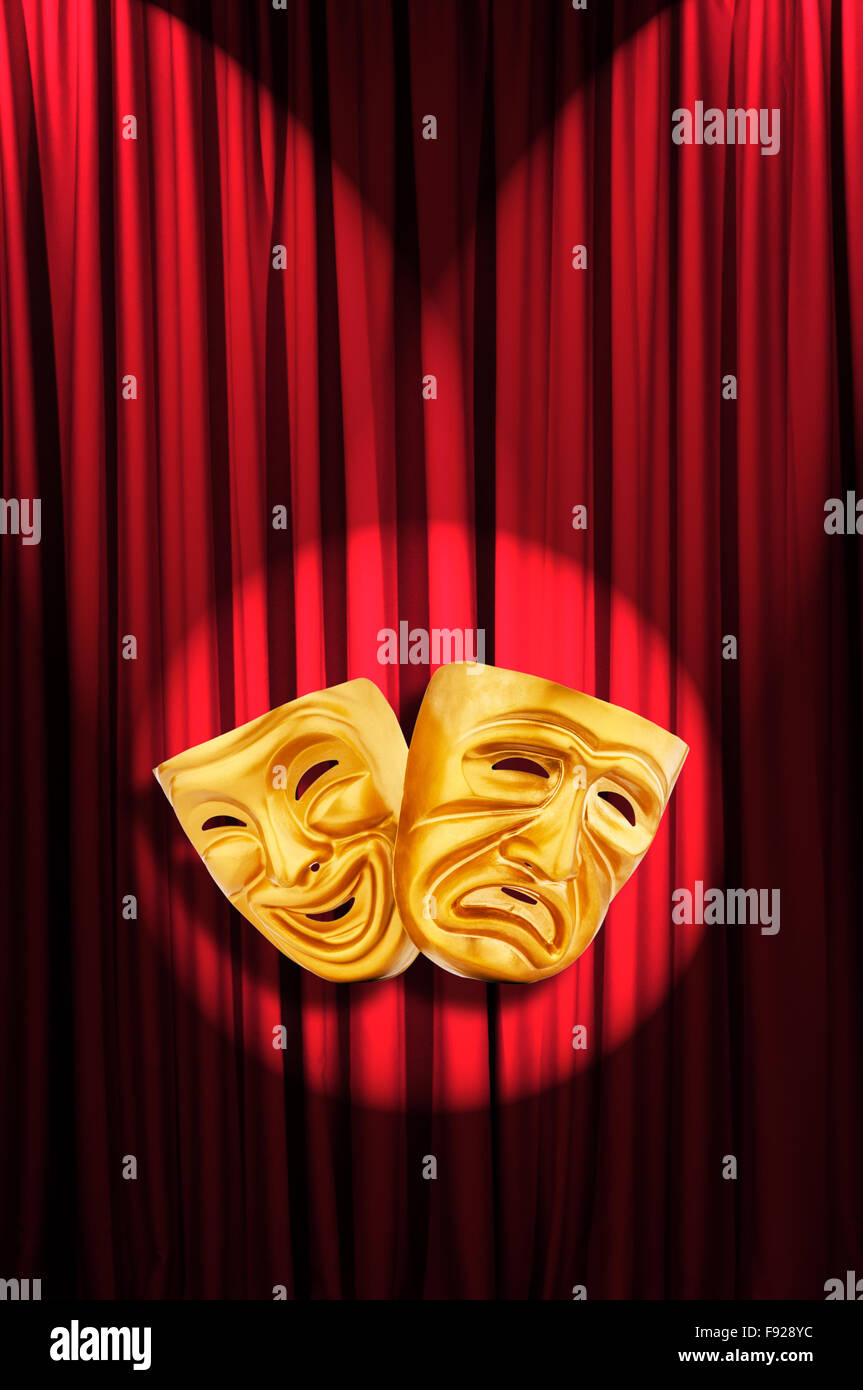 Theatre performance concept with masks Stock Photo - Alamy