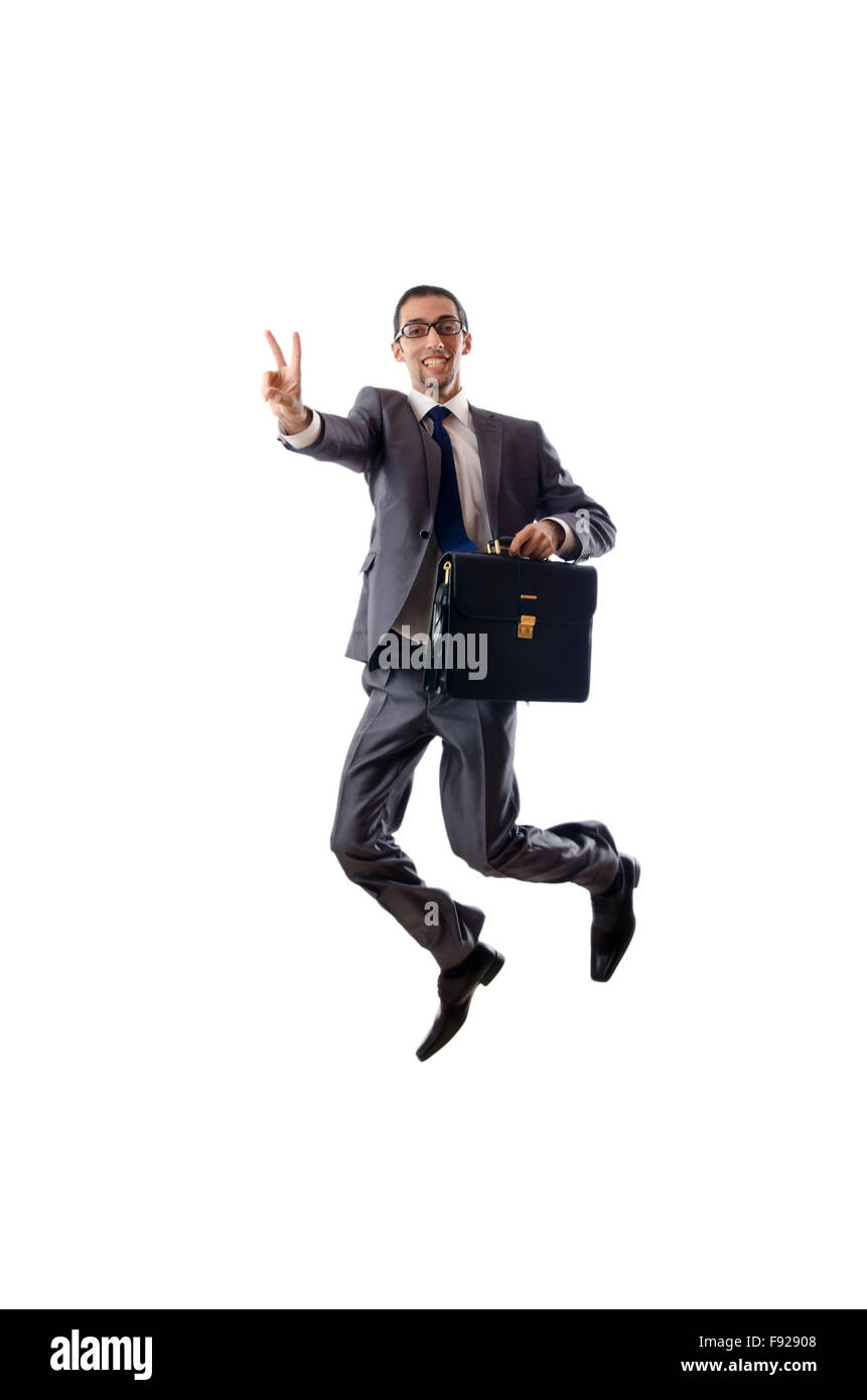 Joyful crazy businessman jumping hi-res stock photography and images ...