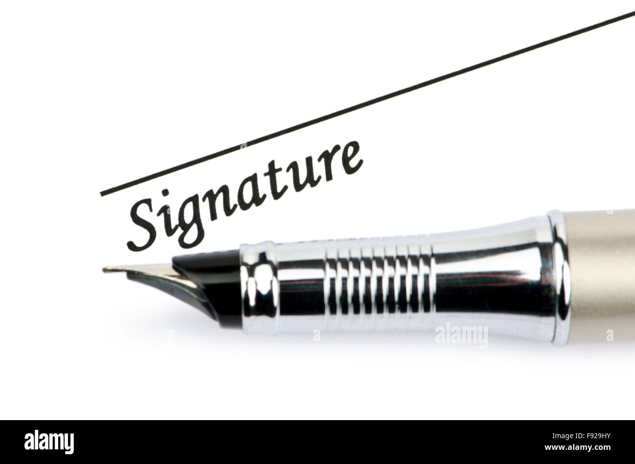 Pen and signature isolated on white Stock Photo - Alamy
