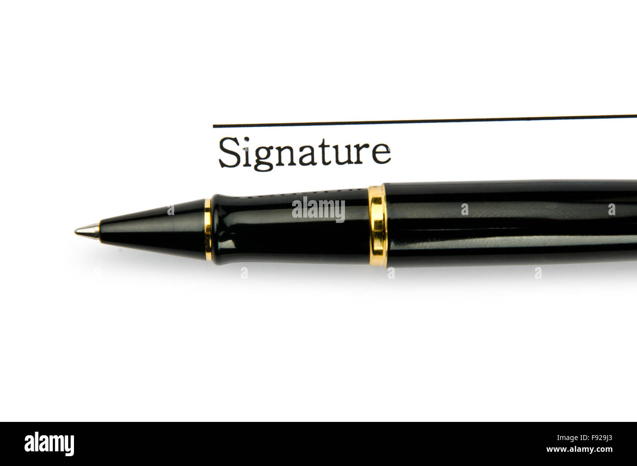 Pen and signature isolated on white Stock Photo - Alamy