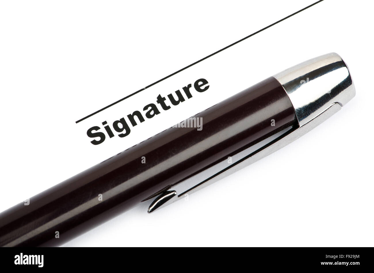 Pen and signature isolated on white Stock Photo - Alamy