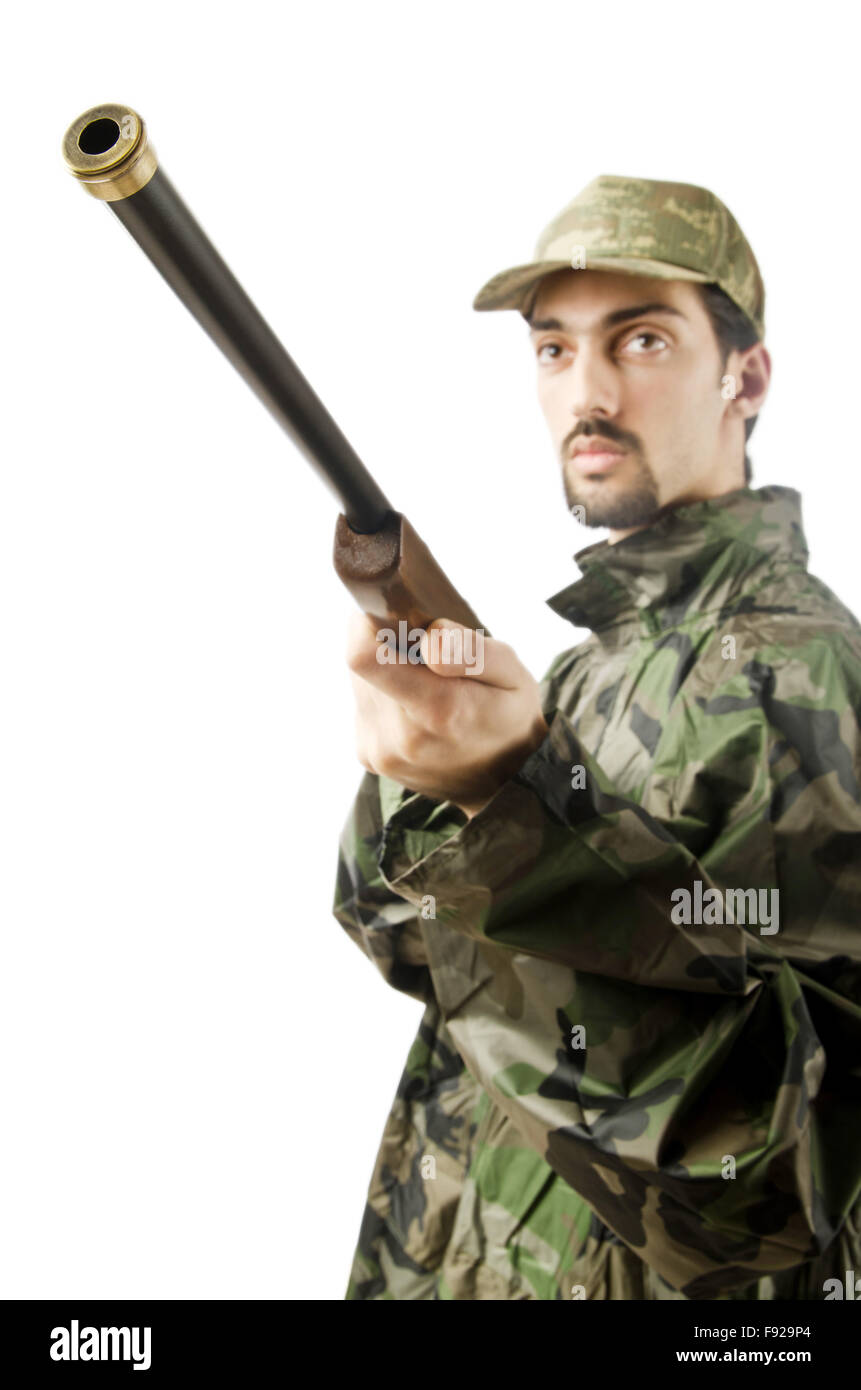 Soldier isolated on the white Stock Photo - Alamy