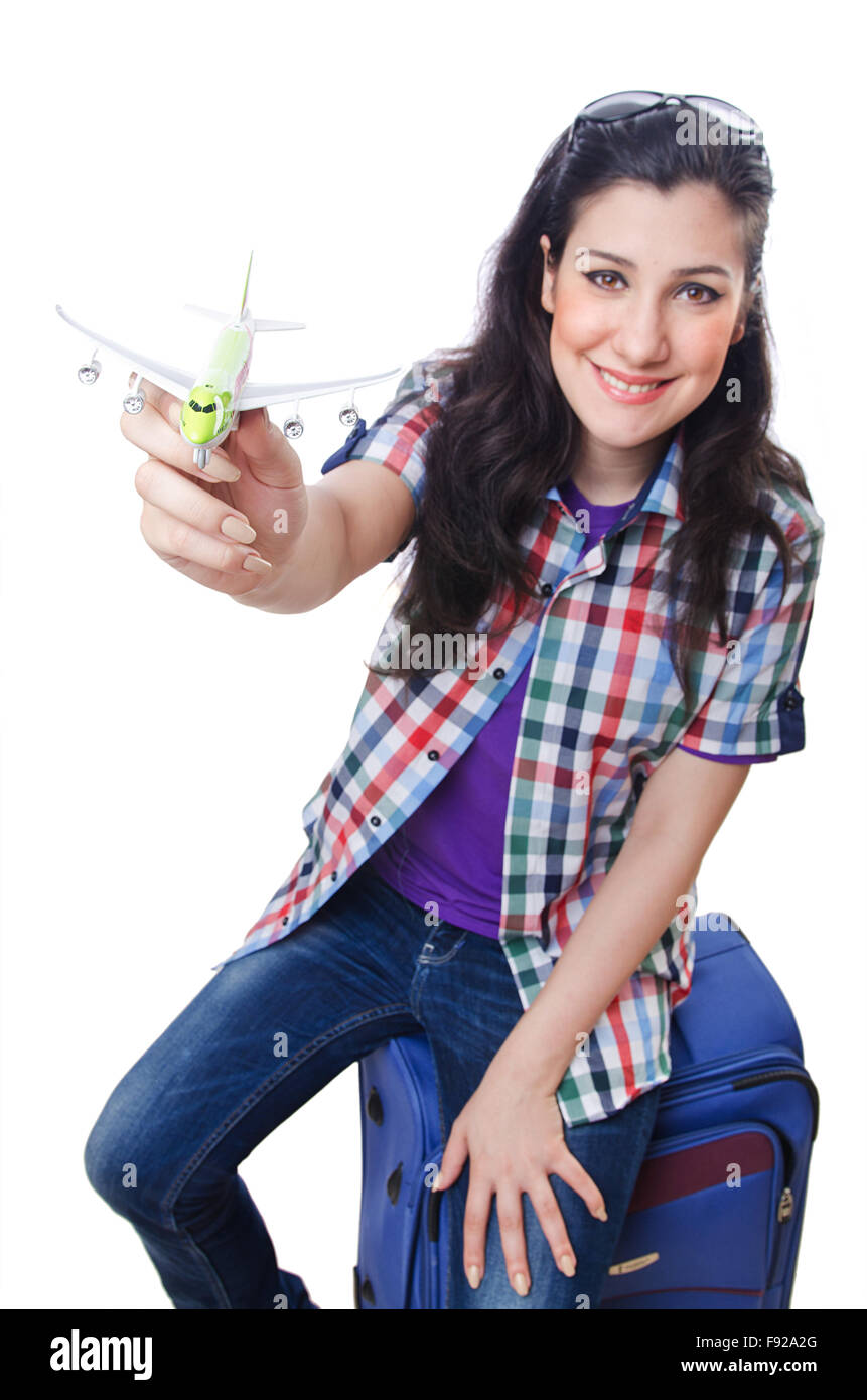 Girl preparing to travel for vacation Stock Photo - Alamy