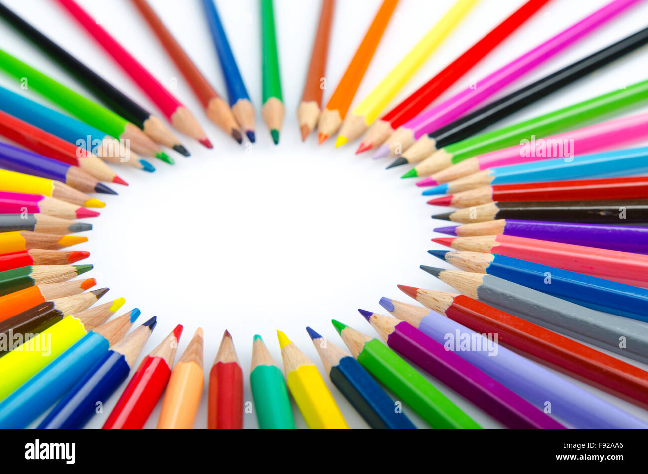 Colour pencils in creativity concept Stock Photo - Alamy