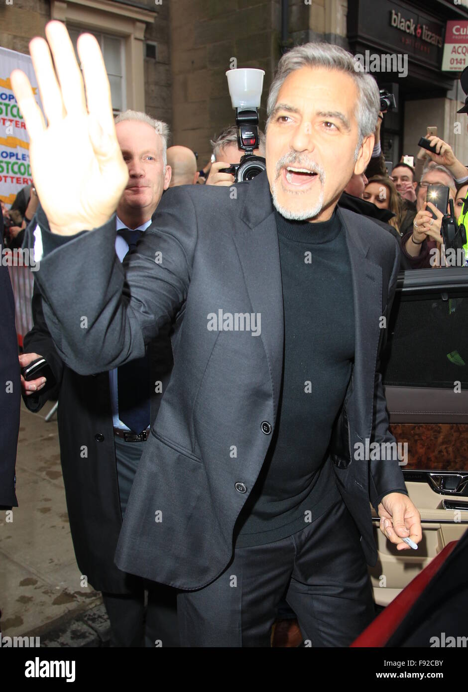 George Clooney visits the People's Postcode Lottery while on his visit ...