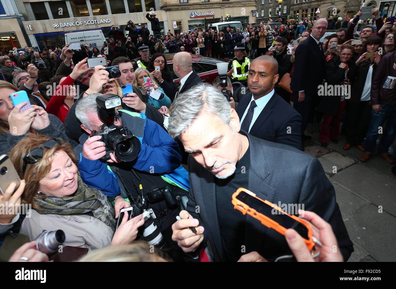 George Clooney visits the People's Postcode Lottery while on his visit ...