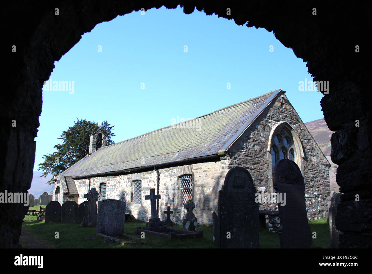 St Michael's Church Llanfihangel y Pennant at the foot of Cader Idris ...