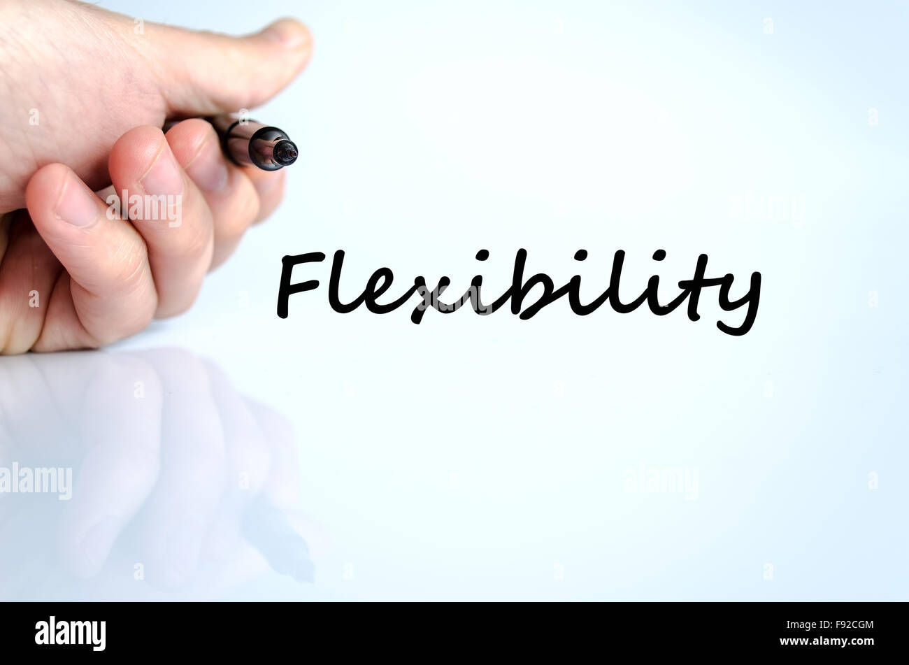 Flexibility text concept isolated over white background Stock Photo - Alamy