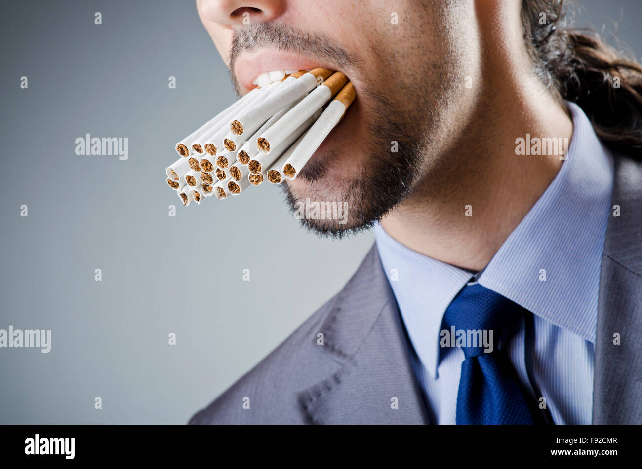 Anti smoking concept with man Stock Photo - Alamy