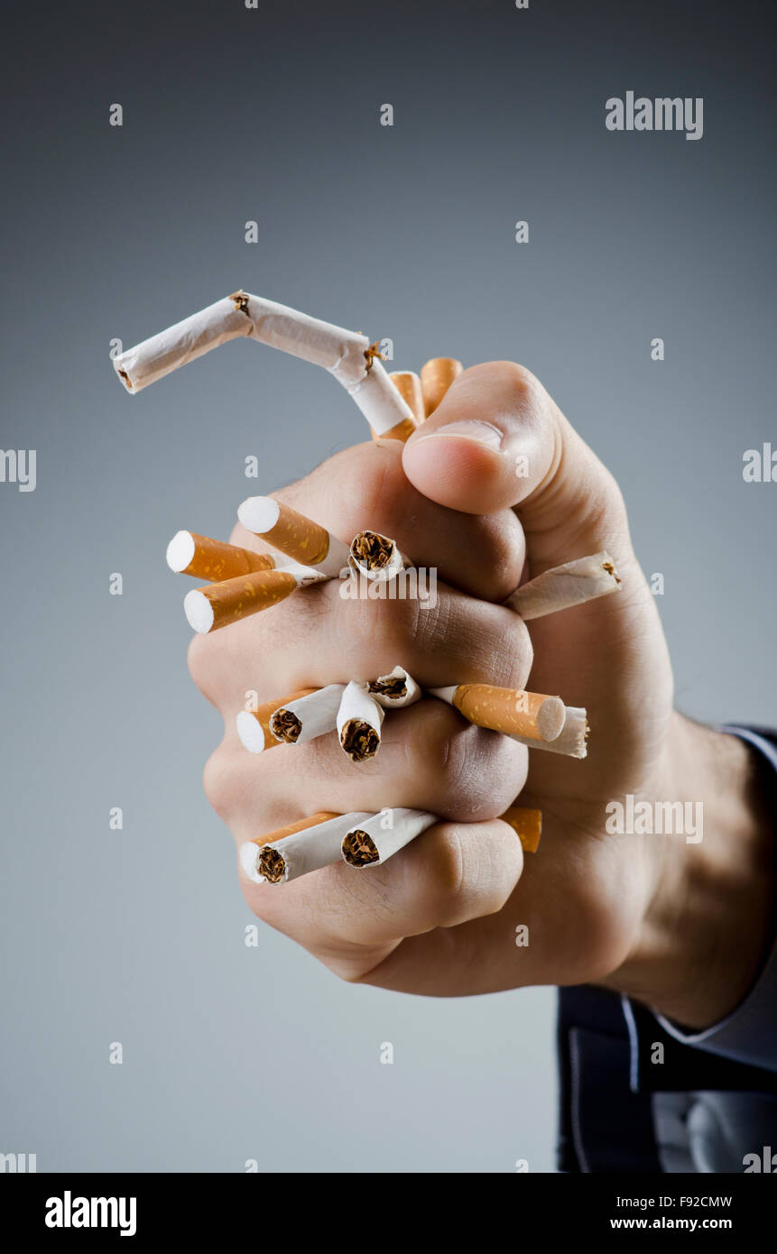 Anti smoking concept with man Stock Photo - Alamy