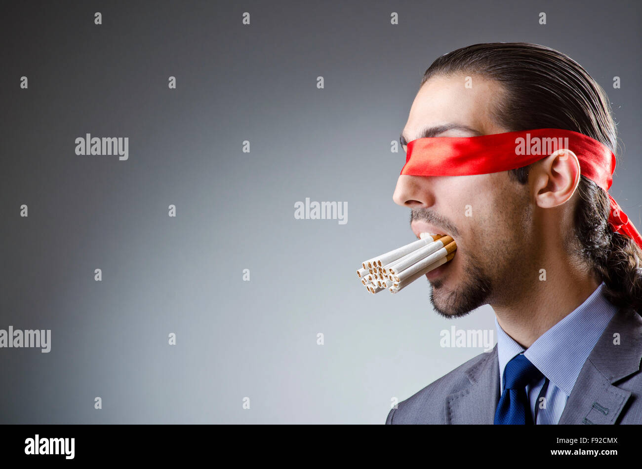 Anti smoking concept with man Stock Photo - Alamy