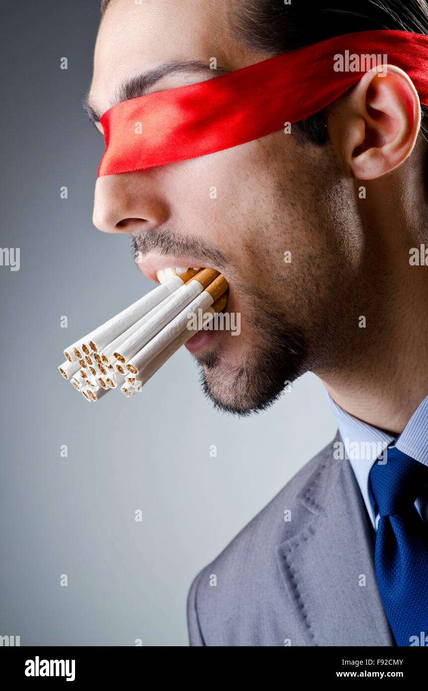 Anti smoking concept with man Stock Photo - Alamy