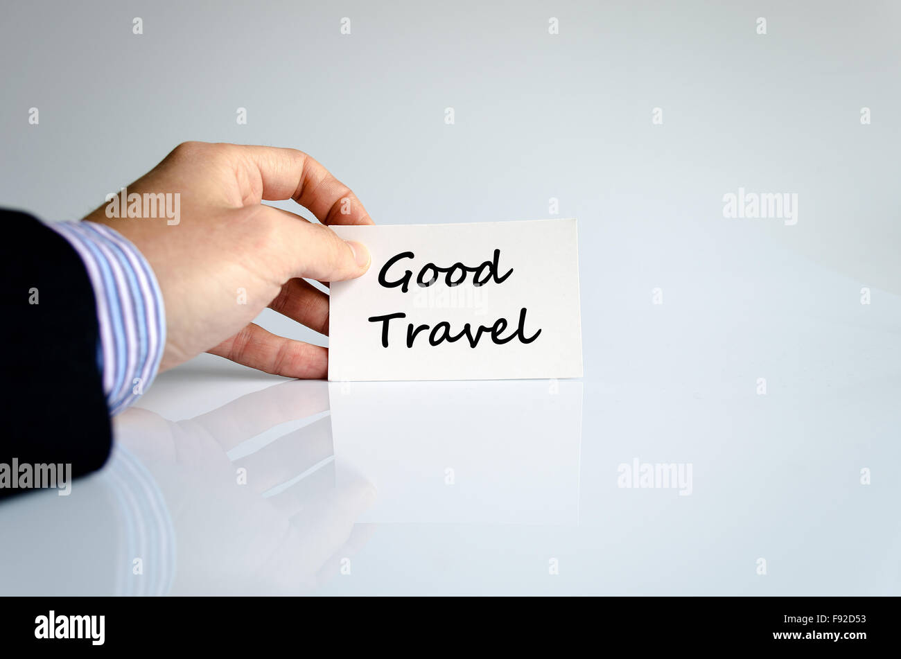 Good travel text concept isolated over white background Stock Photo - Alamy